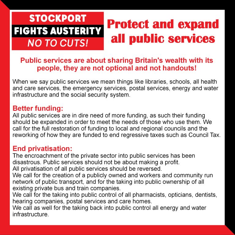 Protect and expand all public services – Stockport Fights Austerity ...